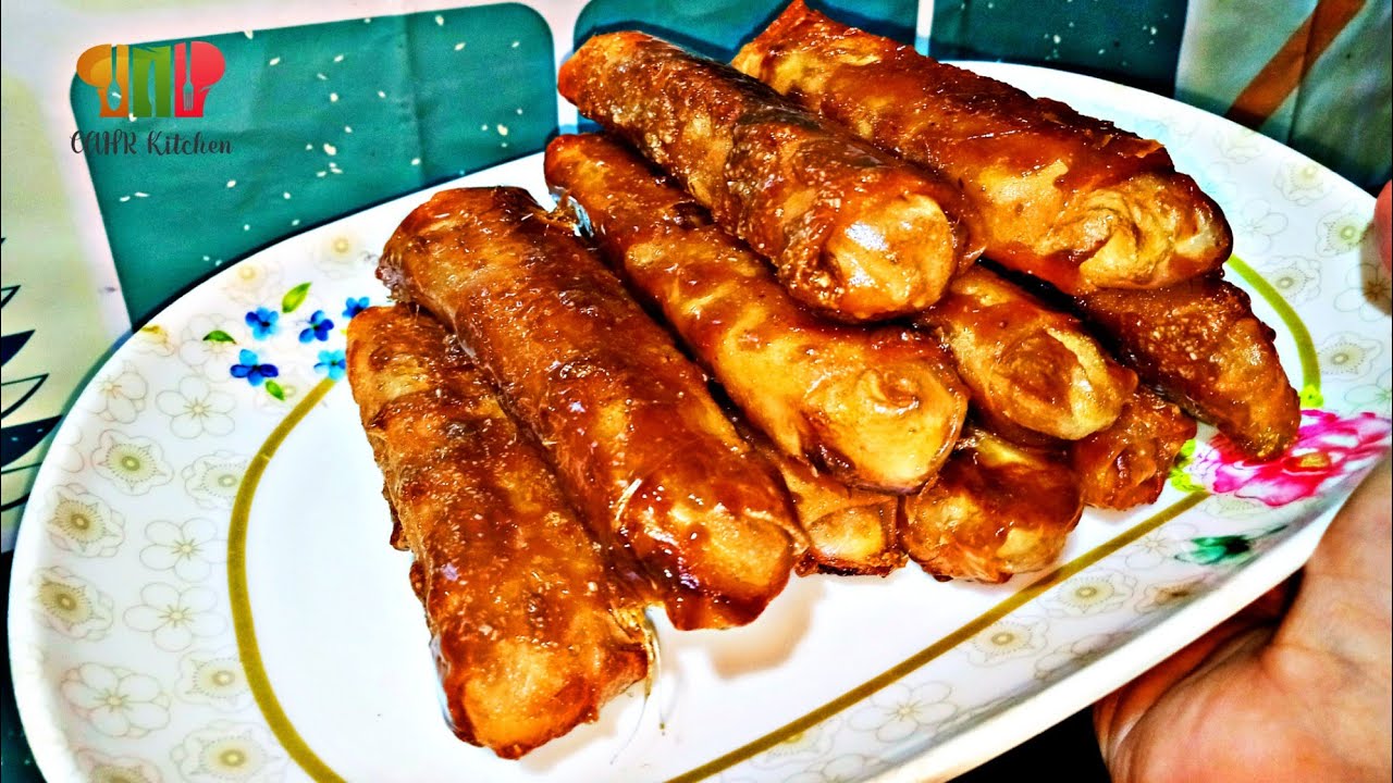 Saging turon | Banana turon with latik | saging saba recipe - YouTube