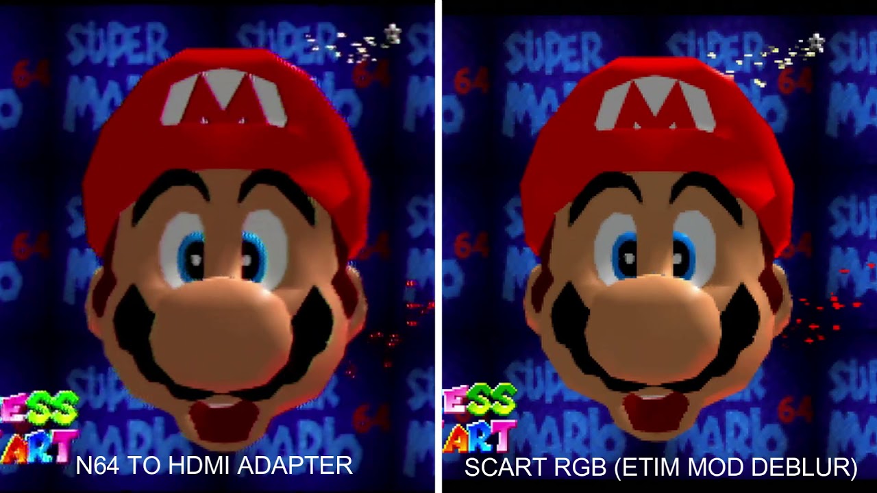 N64 HDMI ADAPTER vs ETIM RGB DEBLUR MOD - SIDE BY SIDE COMPARISON - YouTube