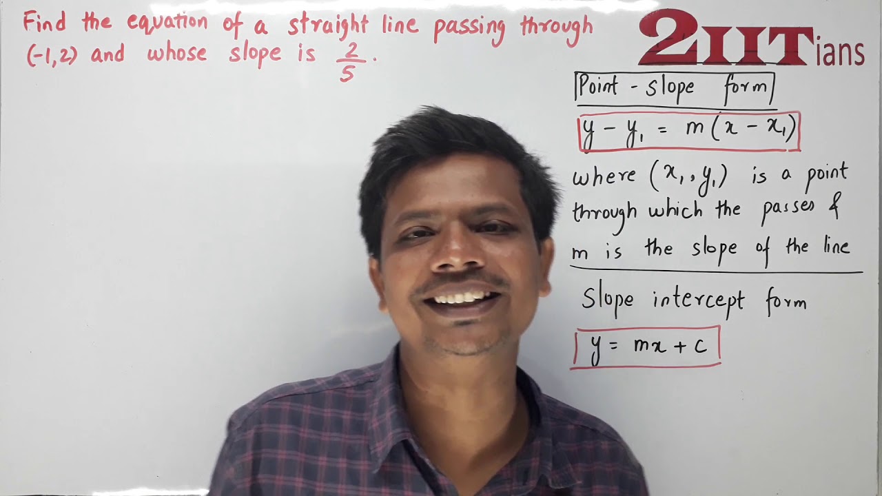 EQUATION OF A STRAIGHT LINE Exercise 12.1 Q14 Class X ICSE | IIT JEE ...