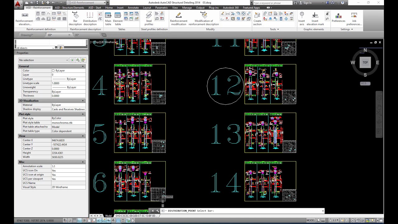 ASD " AUTOCAD STRUCTURAL DETAILING " REINFORCEMENT DEFINITION PANEL VID ...