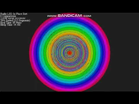 radix lsd in place sort base 10 every single view - YouTube