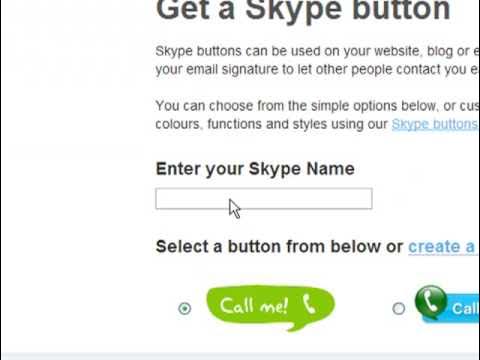 Adding a Skype Button - YouTube
