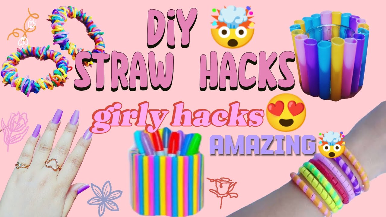 Amazing art and craft with straws 💯/Diy girly hacks 🤯 - YouTube