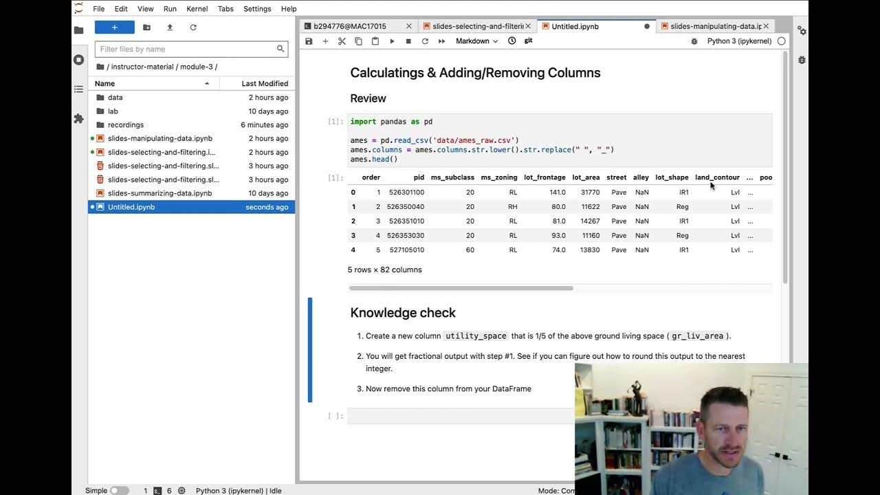 Adding and Removing DataFrame Columns - YouTube