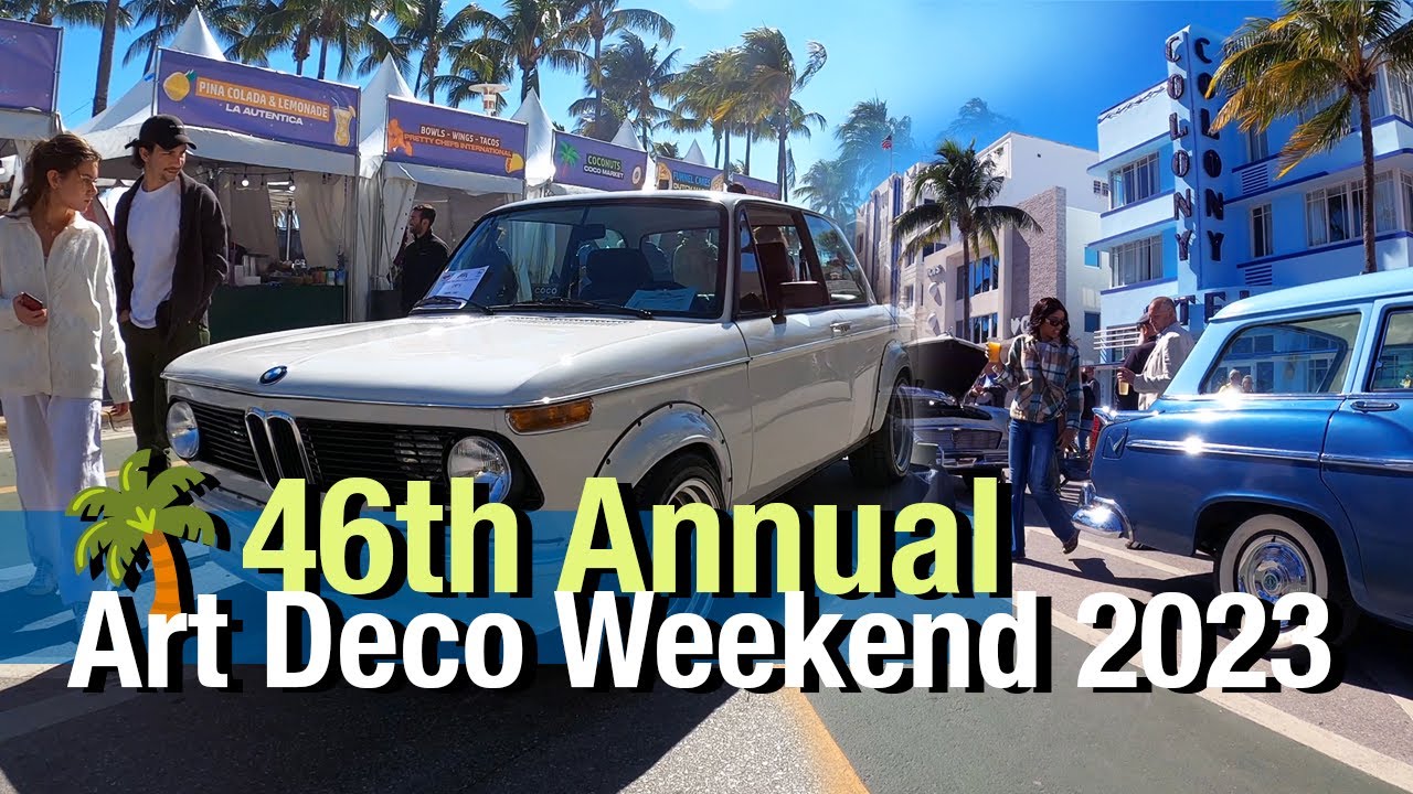 46th Annual Art Deco Weekend 2023 // 4K tour Ocean Drive, Miami Beach ...