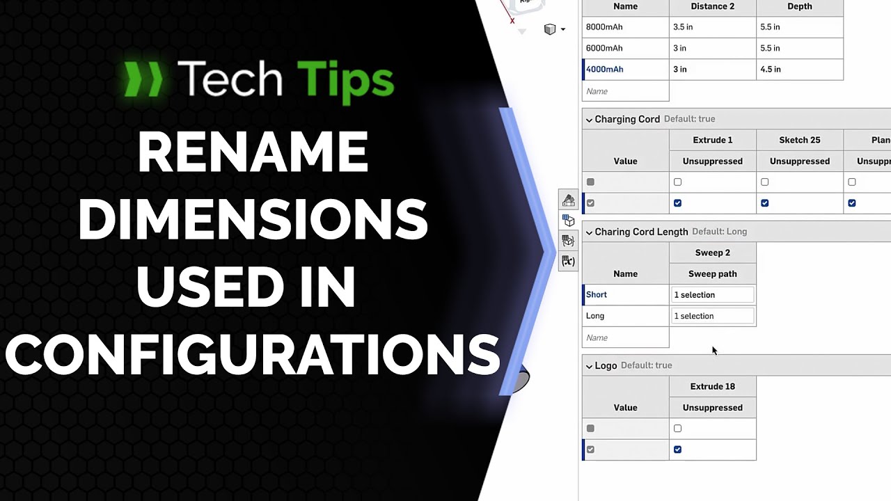 How to Name Dimensions Used in Configuration Inputs in Onshape - Tech ...