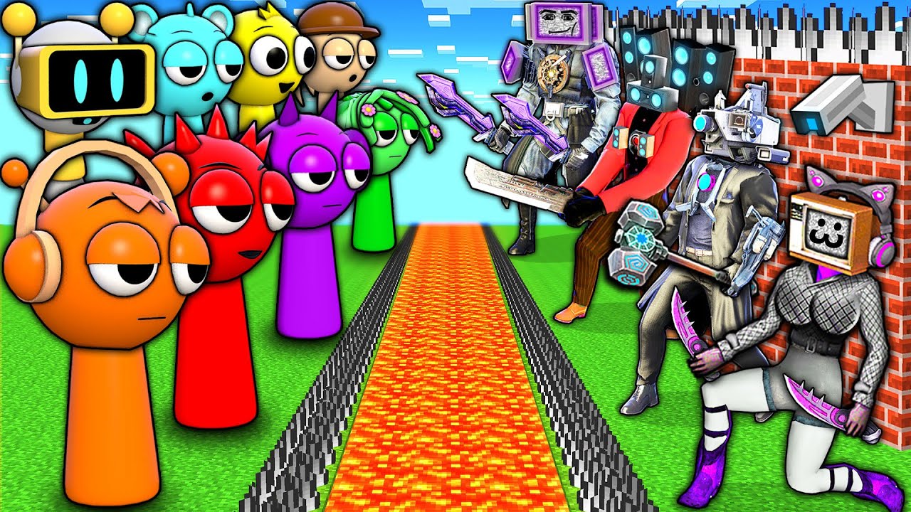 ALL SPRUNKI vs SURVIVAL BASE of TV WOMAN and TV MAN TITAN and SPEAKER ...