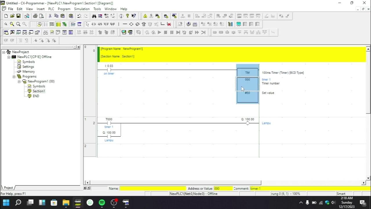 Cara Membuat Timer di CX ONE PROGRAMER - YouTube