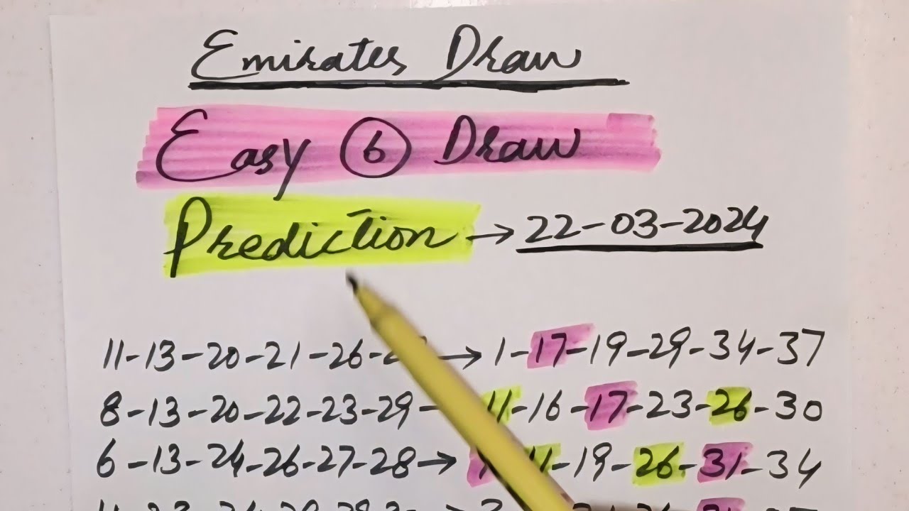 Easy 6 Draw Prediction Latest - 22 March 2024 - YouTube