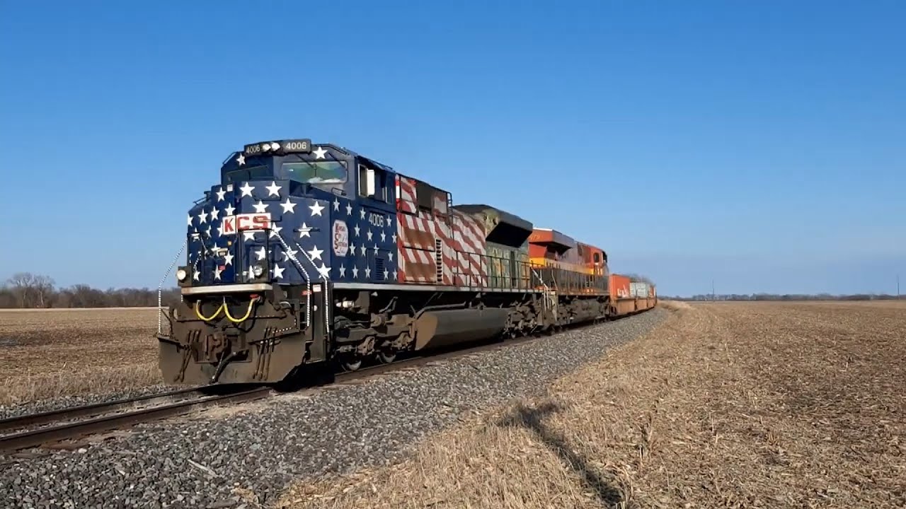 Kansas City Southern M259 Near Roodhouse, IL - Mar. 5, 2023 - YouTube