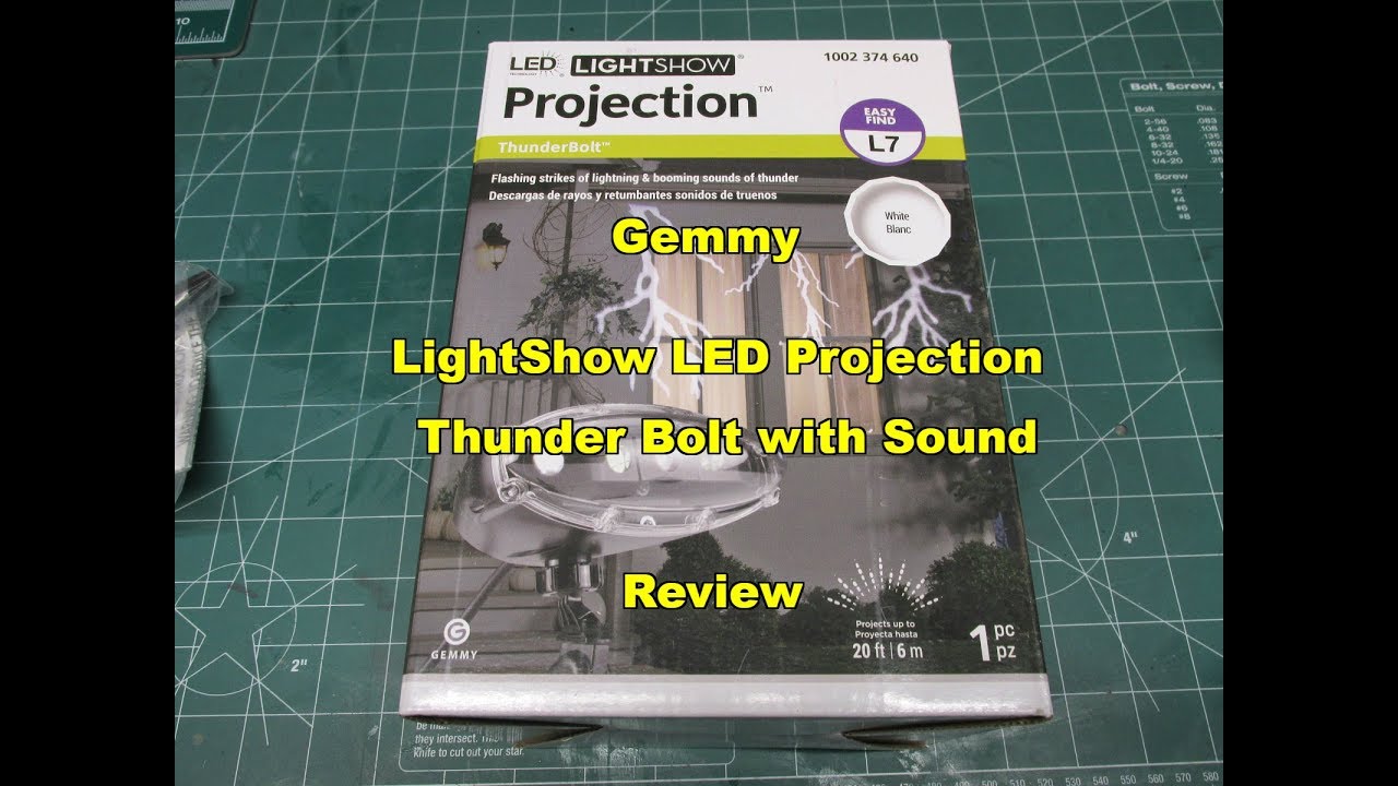 Gemmy Lightshow LED Projection Thunder Bolt with Sound Review 73203 ...