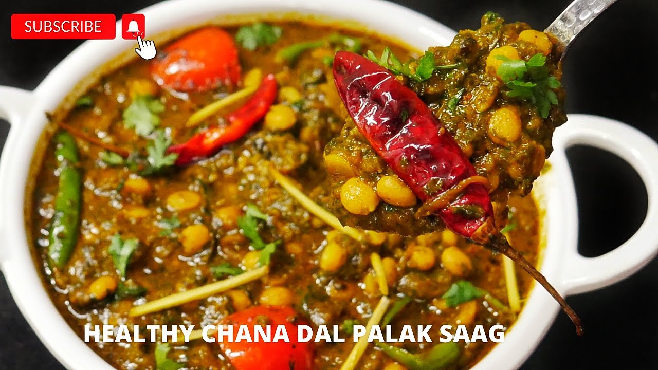 Chana Dal Palak Recipe | Palak Dal Saag | Chana Dal & Palak Sabji | Dal ...