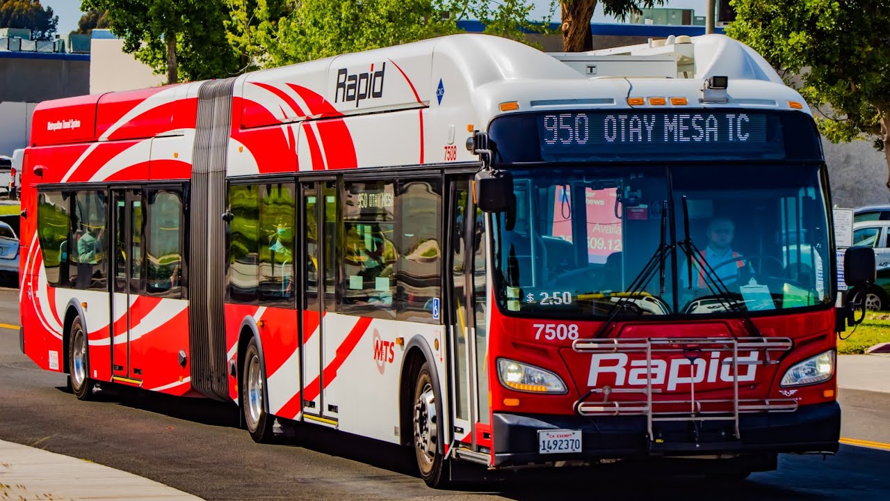San Diego MTS 2017 New Flyer XN60 #7508 - Ride Video - YouTube