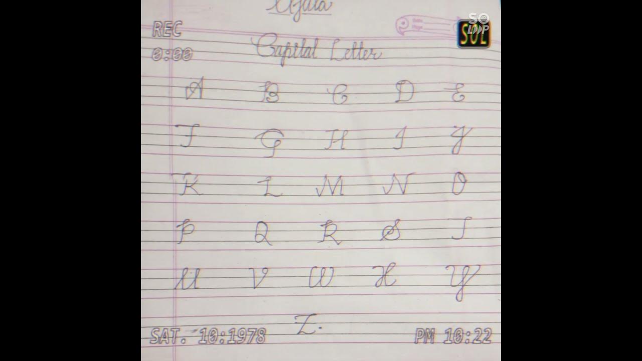 How to write a capital alphabetic English cursive letters in 1 minute 🙄 ...
