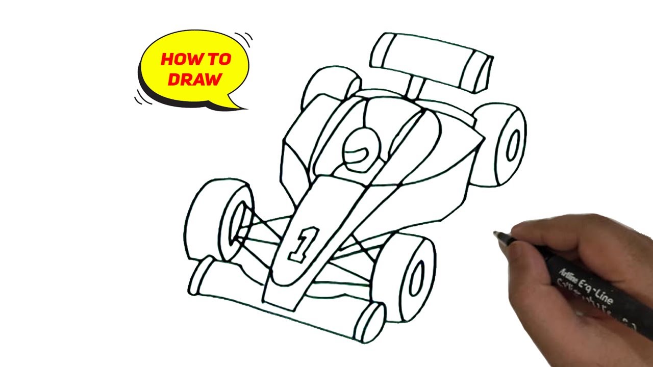 How to draw Formula one car. | Formula 1 racing car drawing. - YouTube