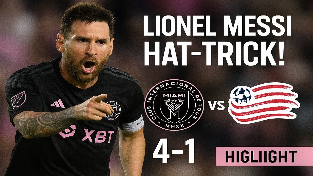 Lionel Messi Hat-Trick! 🔥 Inter Miami 4-1 New England | Full Match ...