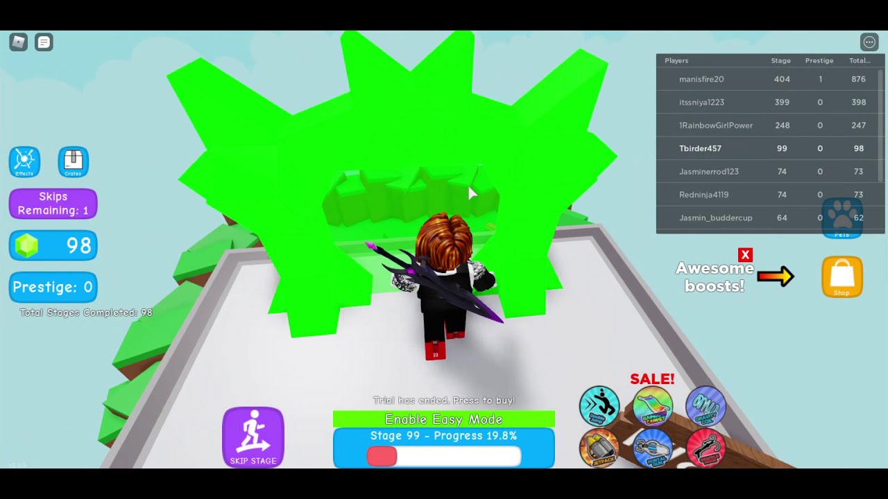 ROBLOX Mega Easy Obby Gameplay - YouTube