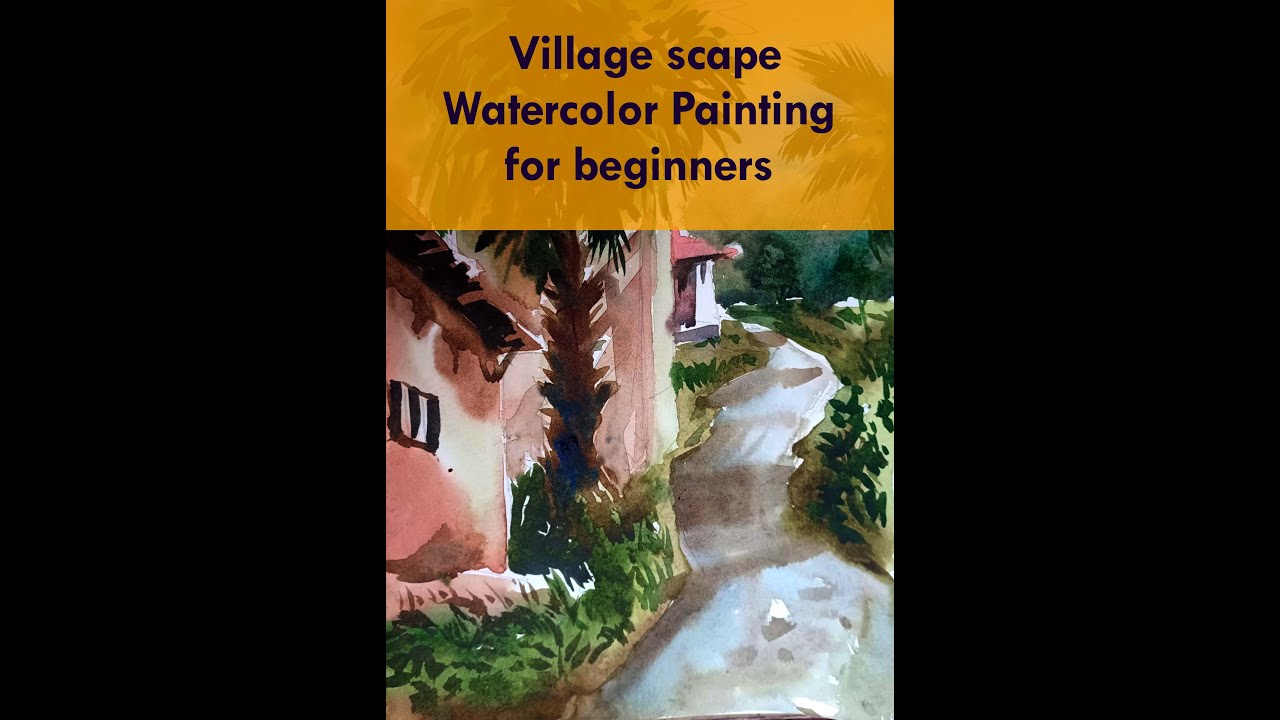#village scape Watercolor Painting for beginners - YouTube