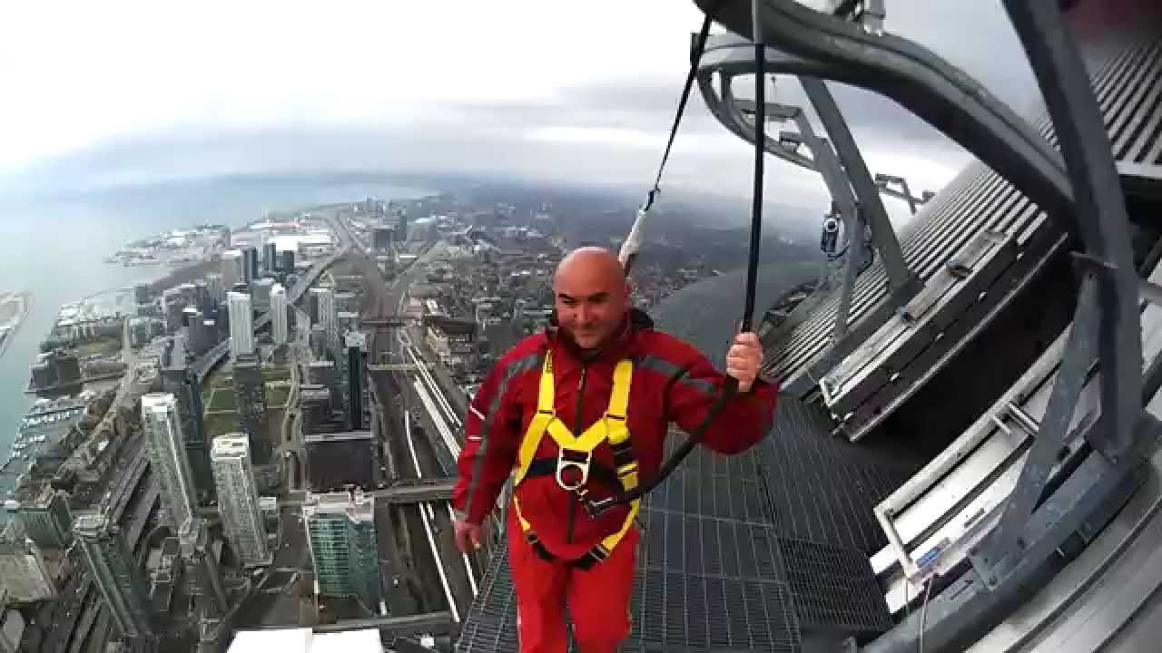 CN Tower Edge Walk in Toronto Canada - YouTube