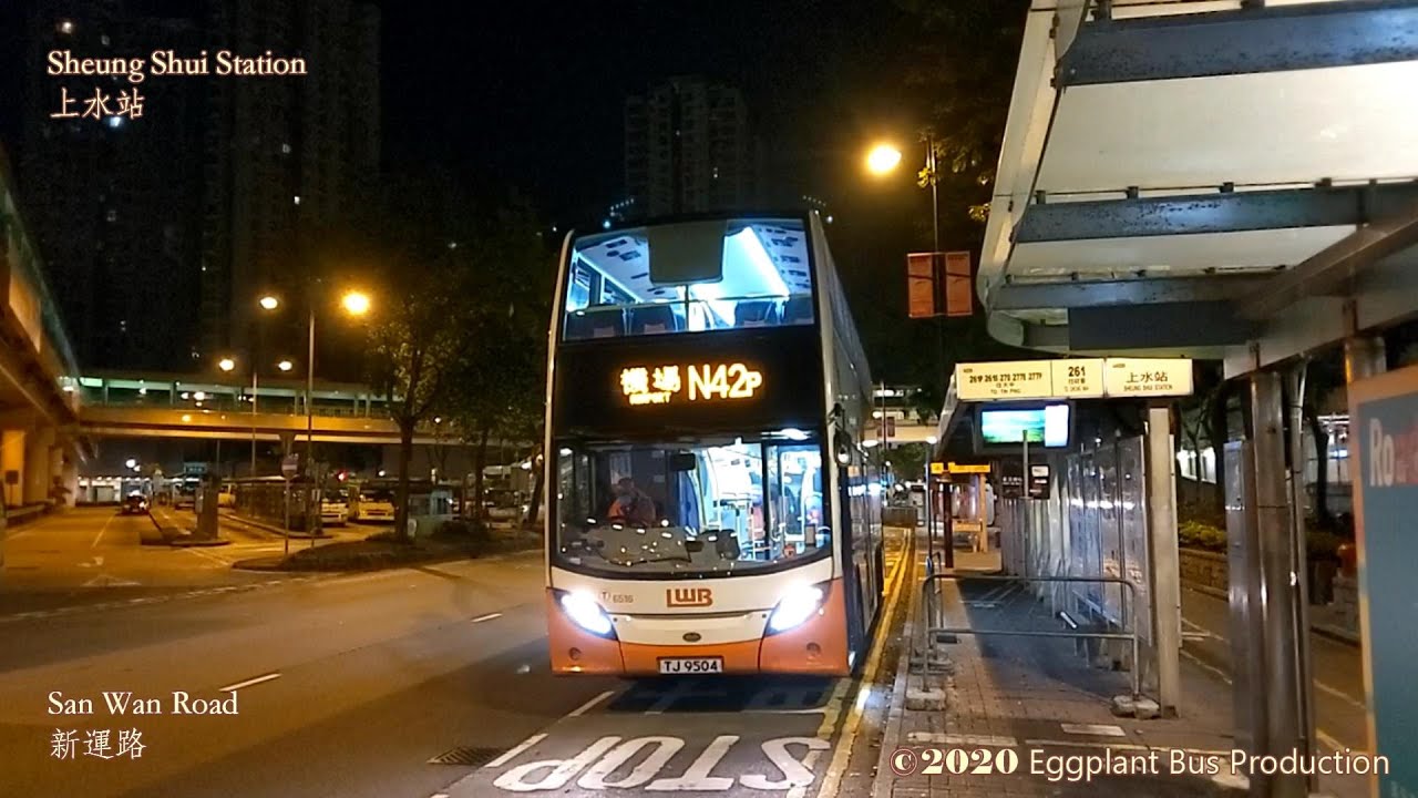 Hong Kong Bus LWB N42P #6516 @TJ9504 龍運巴士 上水站🍆機場 Sheung Shui Station🍆 ...