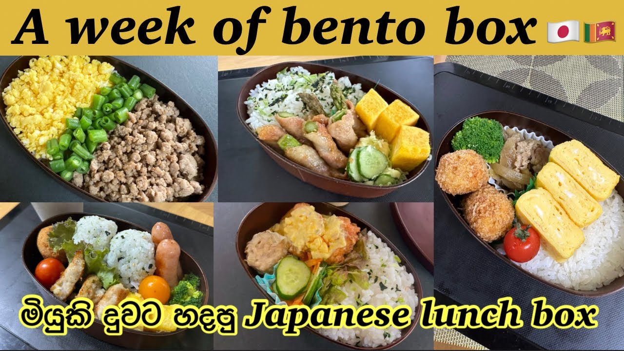 Japanese obento box | campus යන මගෙ දුවට හදපු සතියක ජපන් lunch box ...