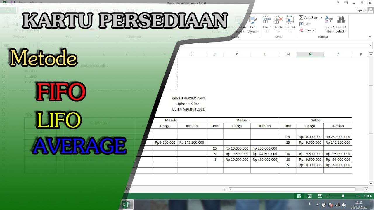 KARTU PERSEDIAAN METODE FIFO, LIFO, AVERAGE - YouTube