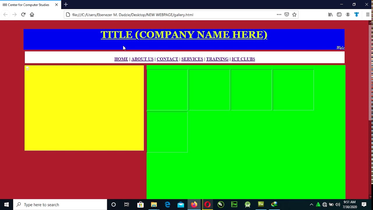 Lesson 10 Creating Image Gallery And Flash Button Using Dreamweaver ...