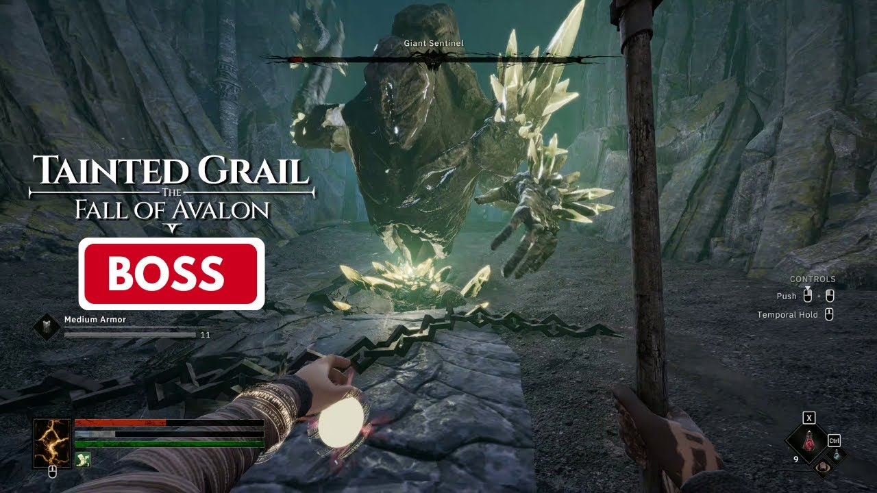 Tainted Grail The Fall of Avalon - Giant Sentinel Boss Fight - YouTube