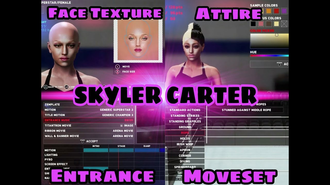 WWE2K18 | Creating Skyler Carter (READ DESCRIPTION) - YouTube