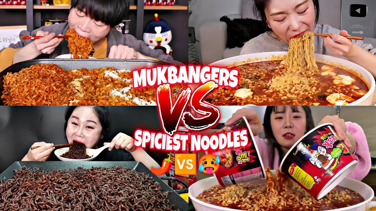 Spiciest Noodles VS Mukbangers! 🌶️🆚🥵 - YouTube