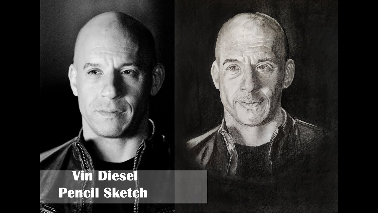 Sketch Of Vin Diesel/Dominic Toretto/Step By Step Tutorial/ Timelapse ...