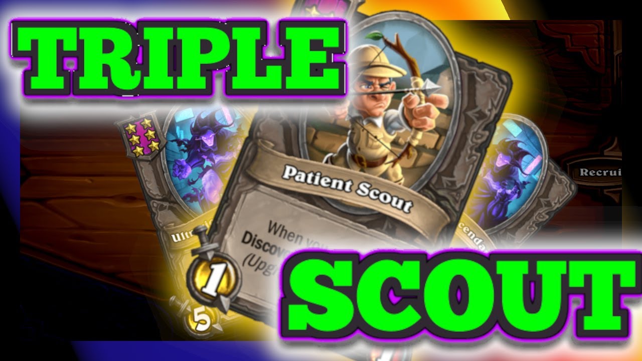 TRIPLE PATIENT SCOUT INSTANT WIN | Hearthstone Battlegrounds Season 9 ...