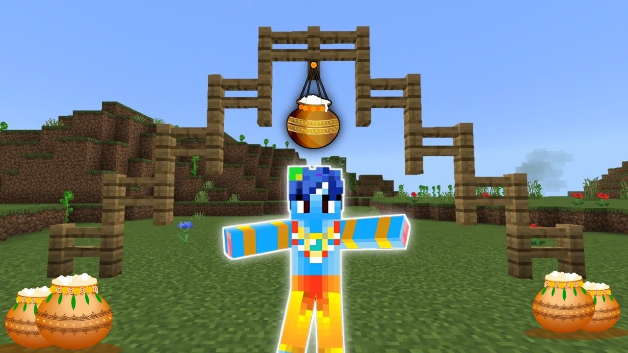 Celebrating DAHIHANDI Utsav in Minecraft - YouTube