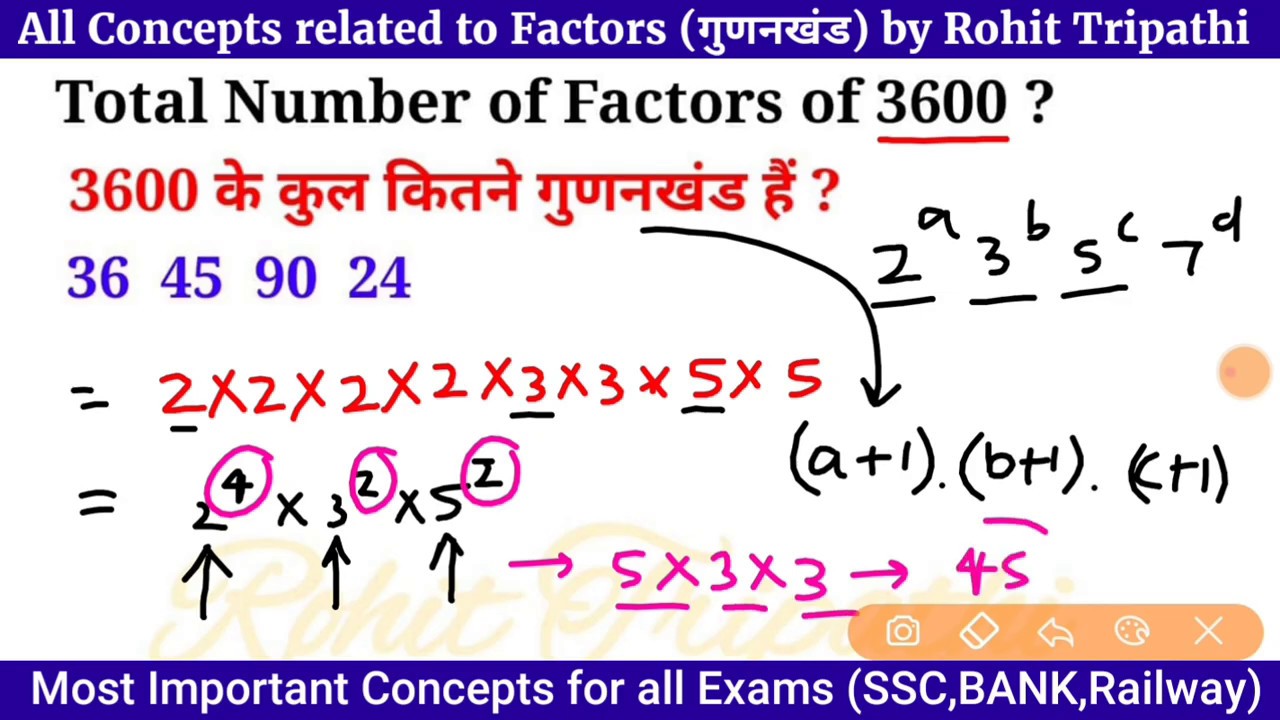 How To Find Number Of Factors Sum Of Factors Product Of Factors Even How To Find Number Of Factors Sum Of Factors Product Of Factors Even