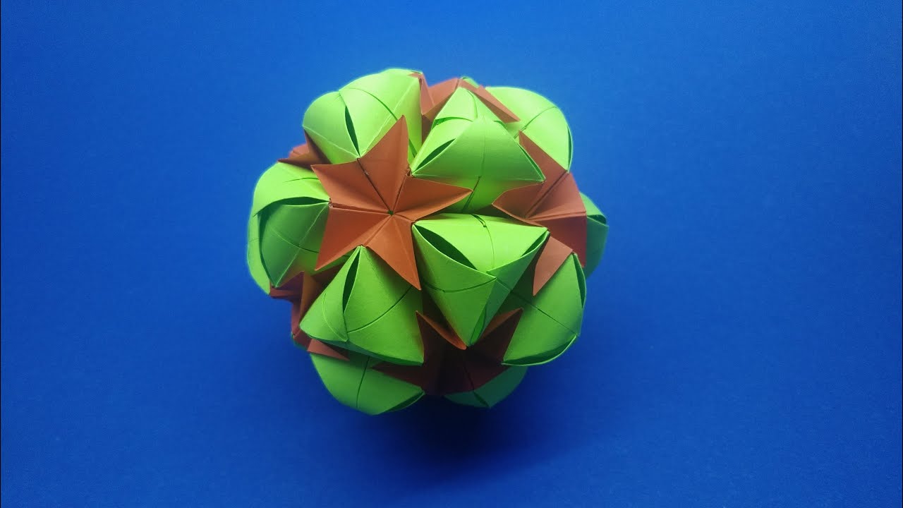 Origami star Kusudama Sweet Spring. How to make origami star kusudama ...