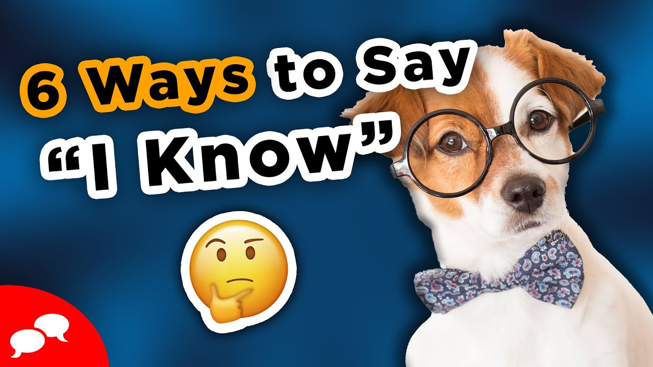 6 Ways to Say "I Know" in English - YouTube