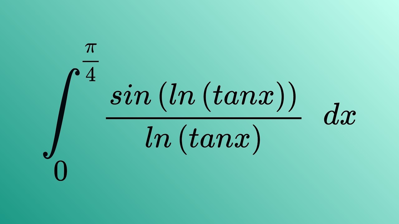 Monster Integral of sin(ln(tanx))/ln(tanx) dx from 0 to pi/4 - YouTube