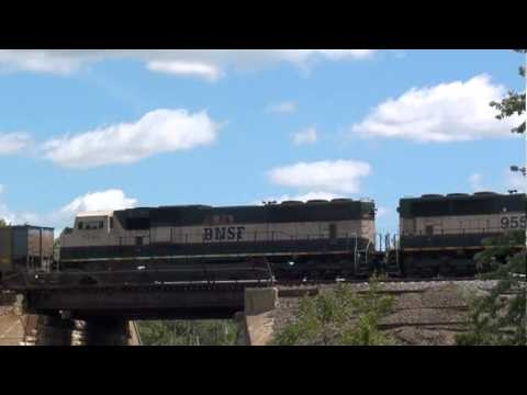 BNSF 8869, 9555 & 9749 Lead an Empty Coal West, Galesburg, IL - YouTube