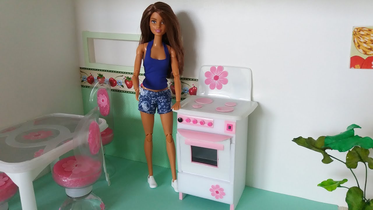 Como fazer Fogão Decorado para Casa das bonecas Barbie - Decorated ...
