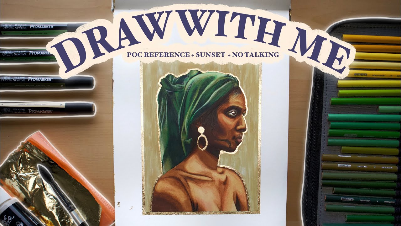 Draw With Me 🤍 2.5 hours + POC Reference + No Talking - YouTube