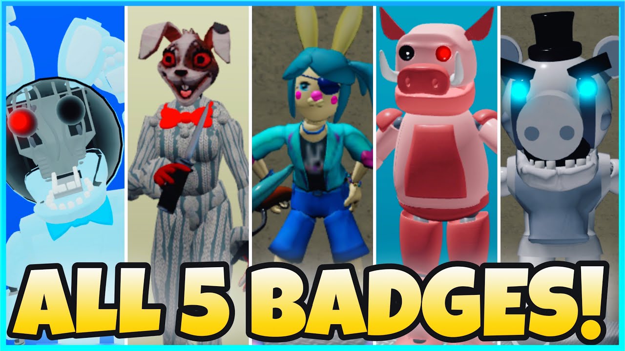 HOW TO GET ALL 5 BADGES | Piggy New Skin Roleplay | Roblox - YouTube