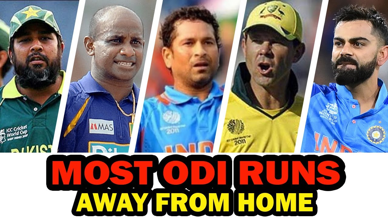 Most Runs In Overseas ODI Matches | Most Runs in ODI Cricket Away From ...