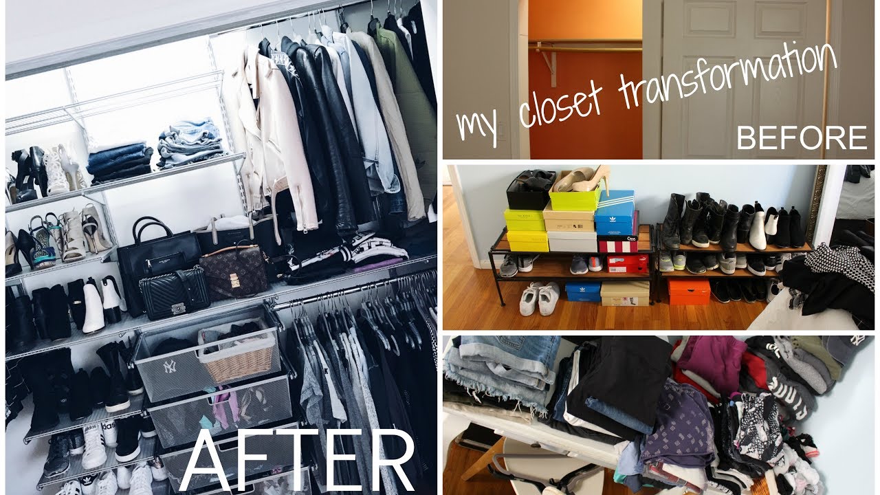 TIMELAPSE: MY CLOSET TRANSFORMATION || elfa closet || The Container ...