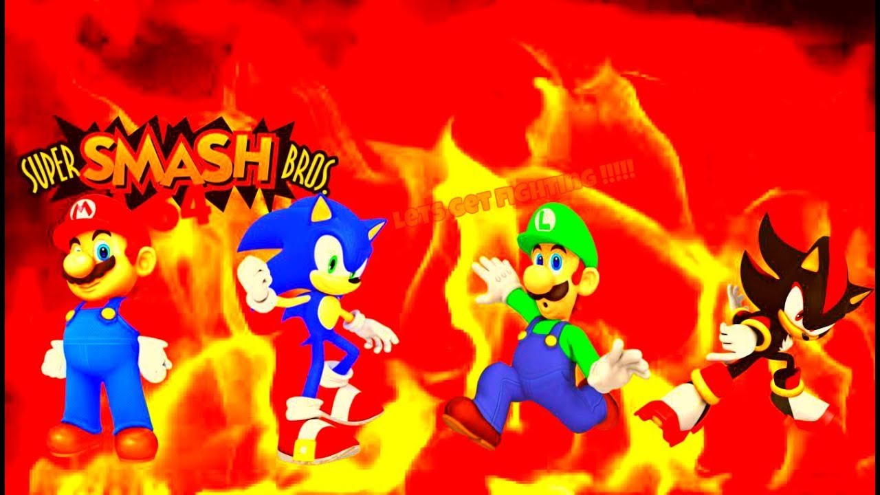 Mario, Sonic, Luigi, and Shadow plays SSB64 - YouTube