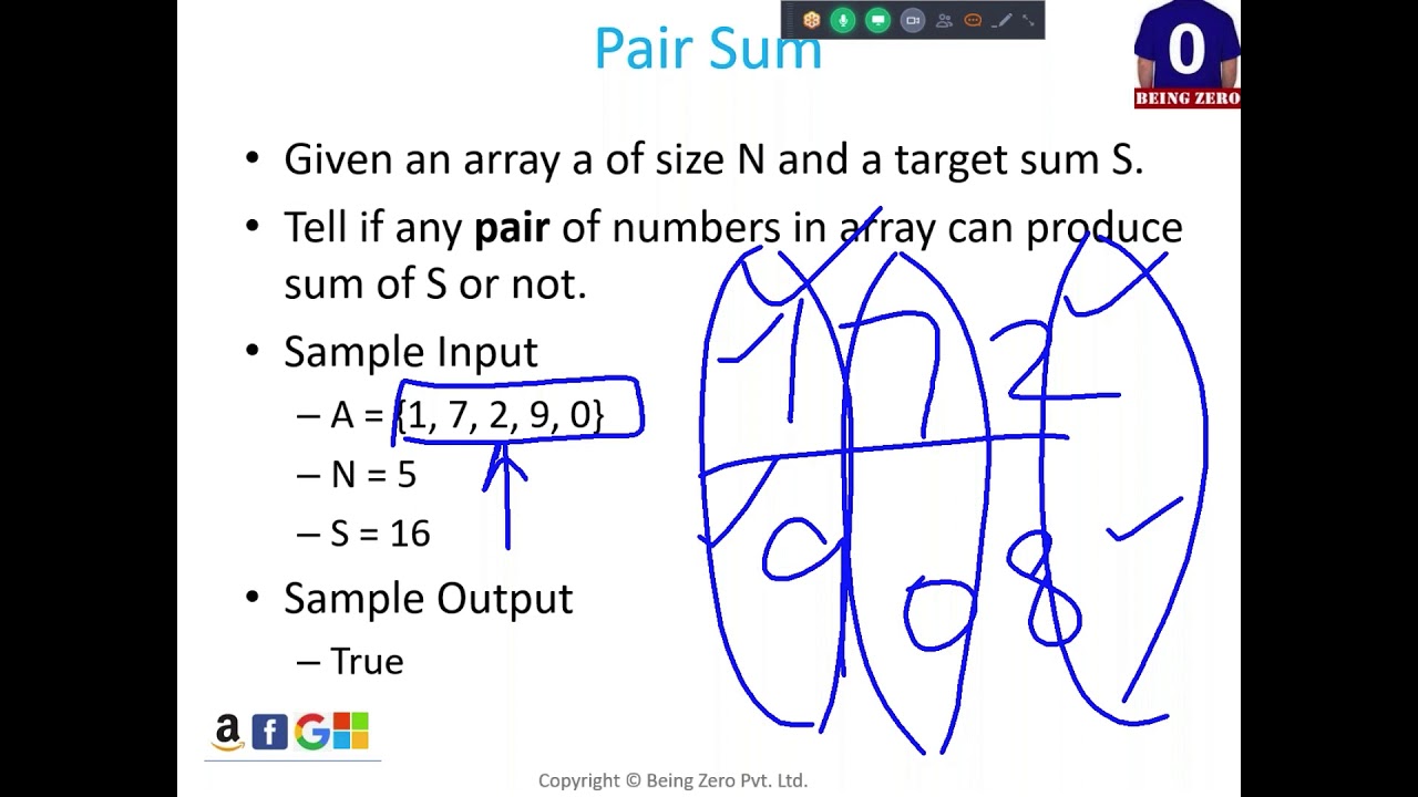 [CCI-28][Demo] 15 - Google Interview Question - Pair Sum - YouTube