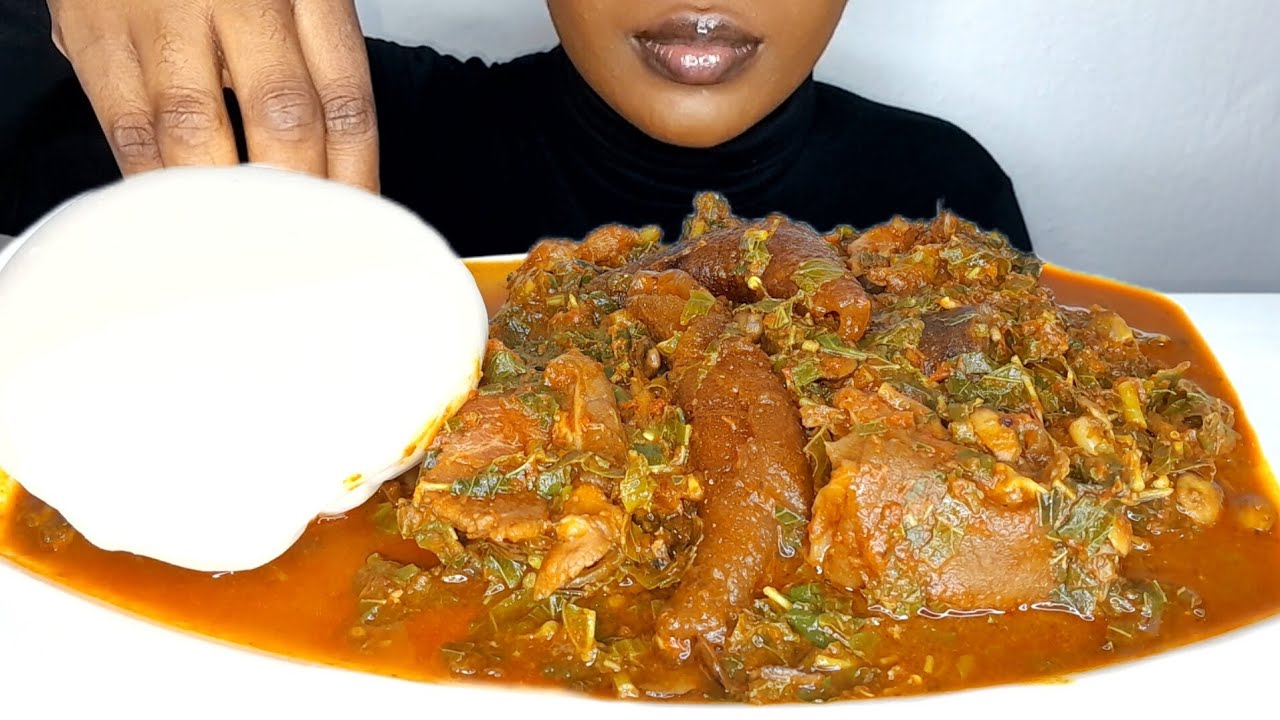 Asmr Cassava Fufu And Efo Riro No Talking Youtube