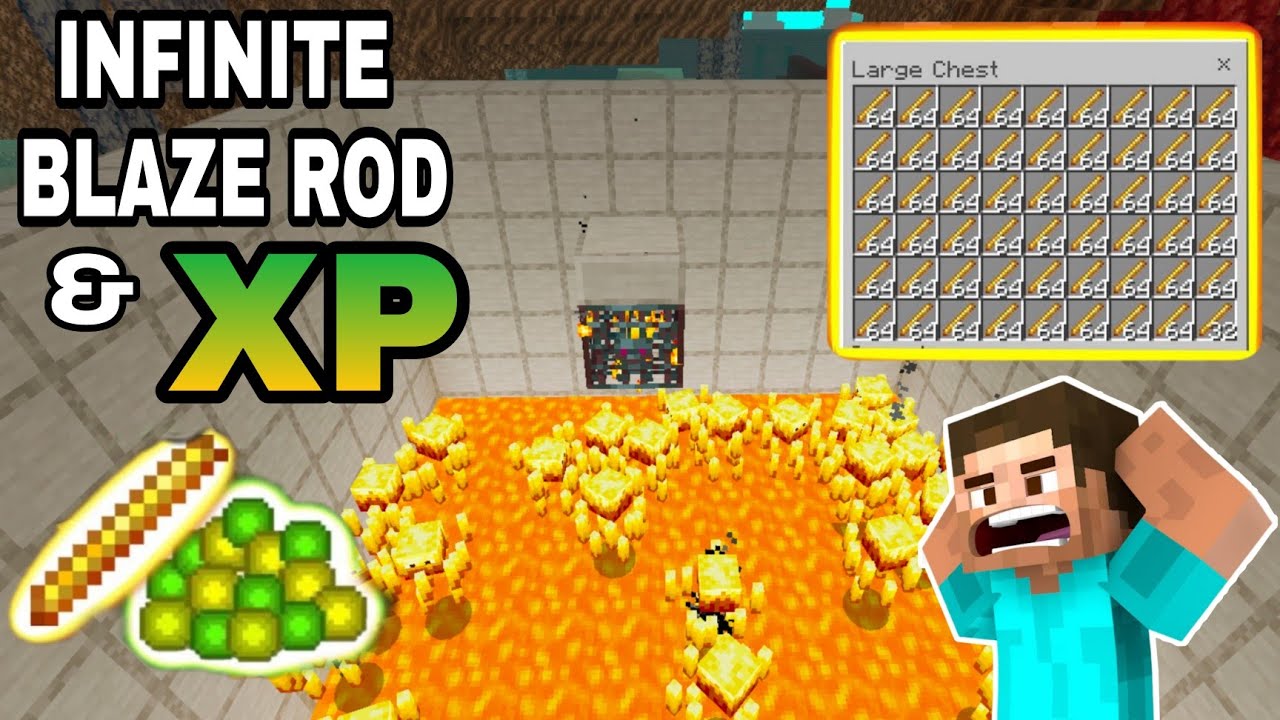 SIMPLE AUTOMATIC BLAZE RODS FARM | minecraft blaze farm bedrock | blaze ...