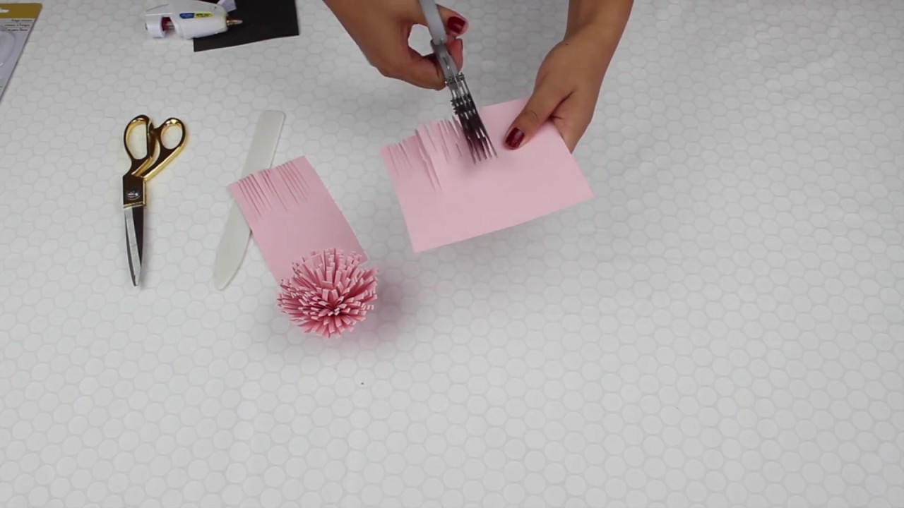 DIY - Making Flower Centers using Fringe Scissors - YouTube