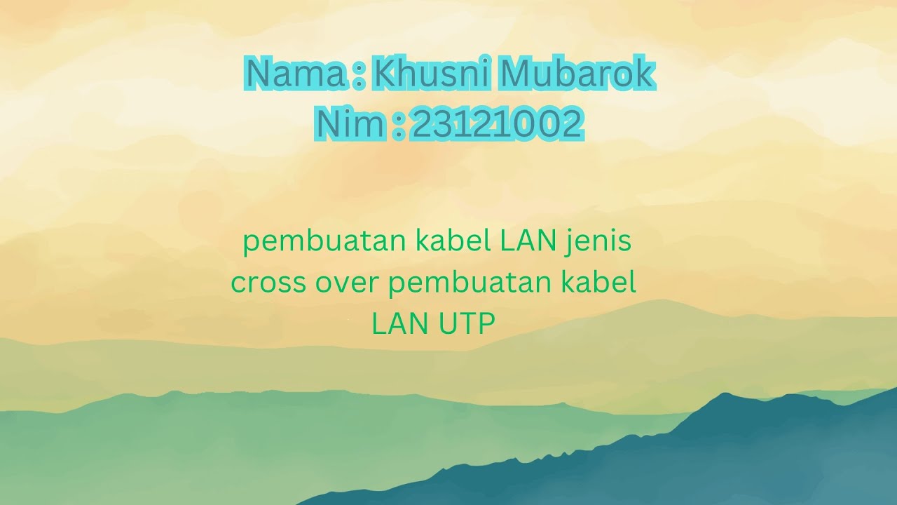 Khusni Mubarok_23121002_4AJARINGANKOMPUTER_KABELUTP - YouTube
