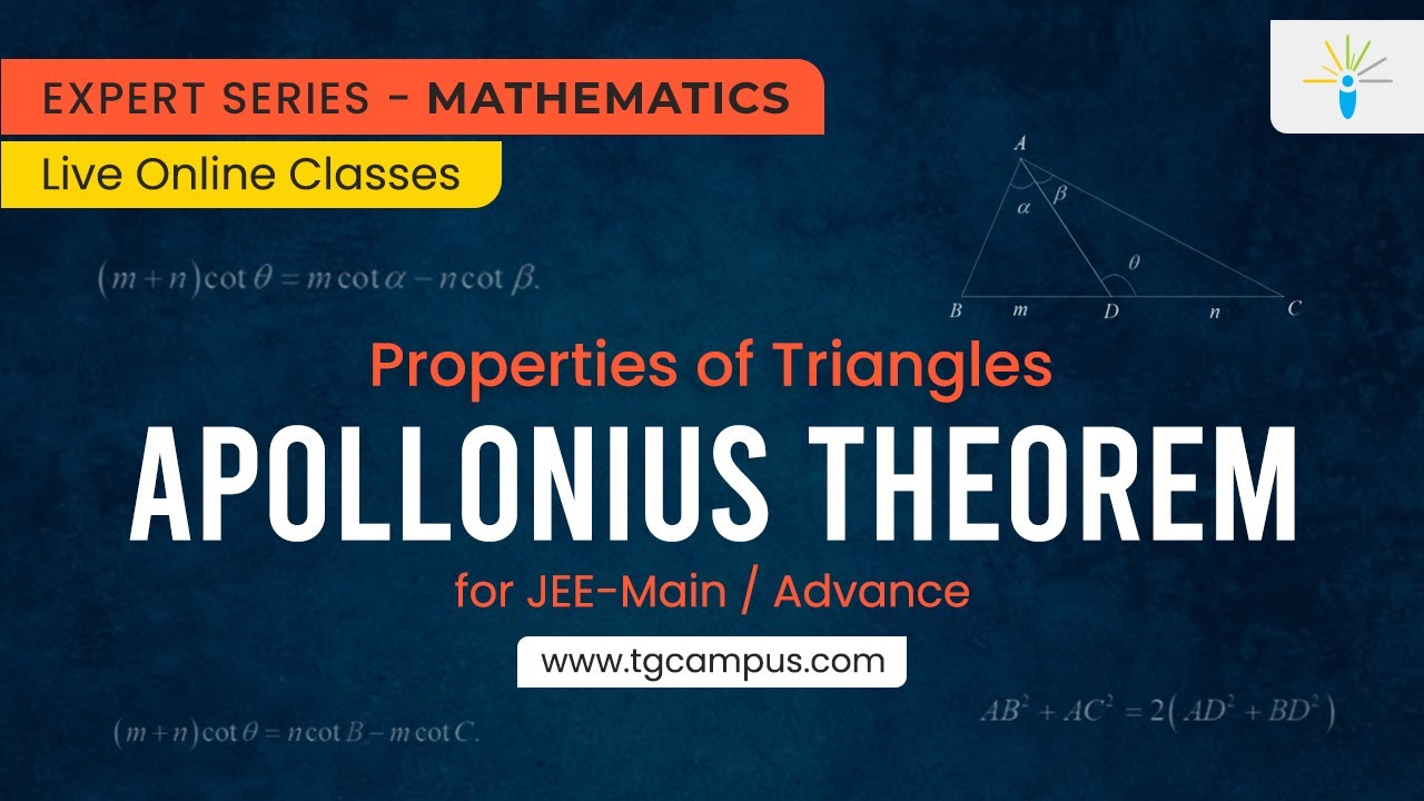 Apollonius Theorem | Properties of Triangles | JEE | Mathematics - TG ...